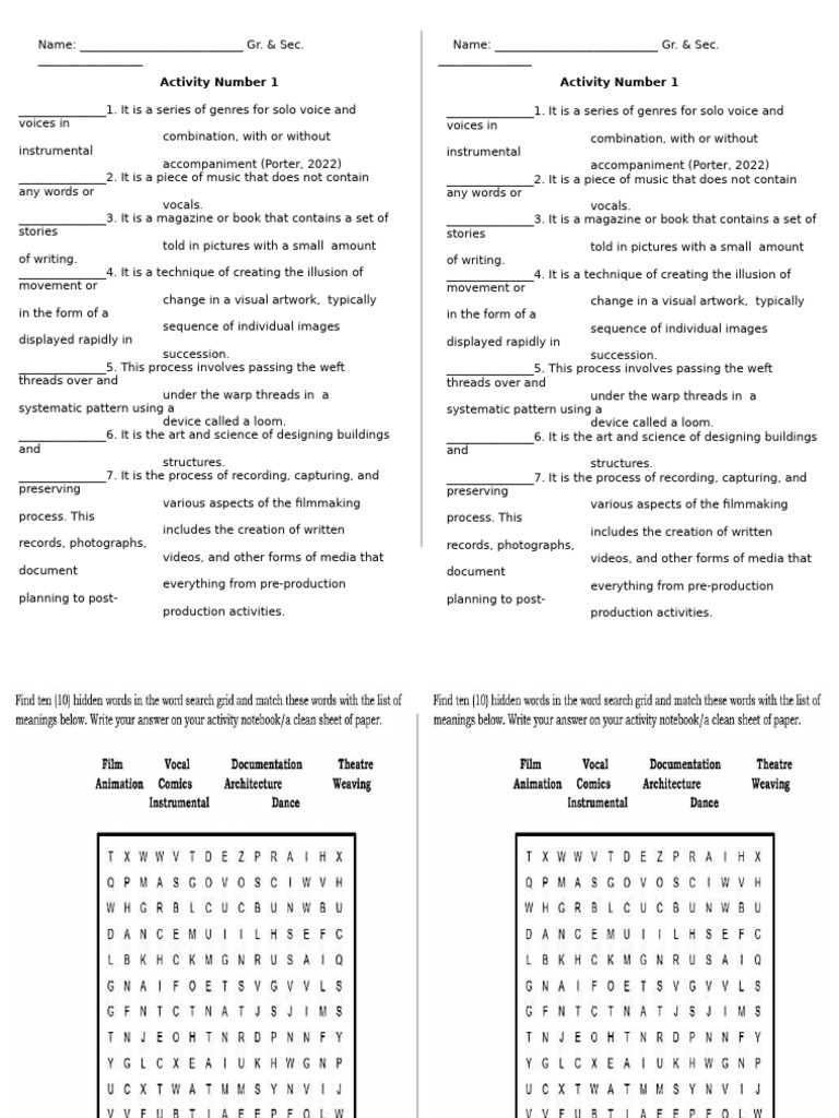 Activity 1L1 Music and Arts | PDF | Loom | Musical Compositions