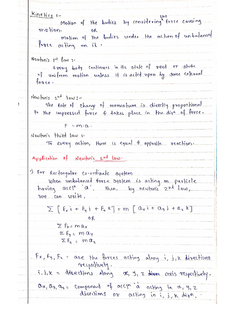 Mechanics Unit 6 Study Notes | PDF