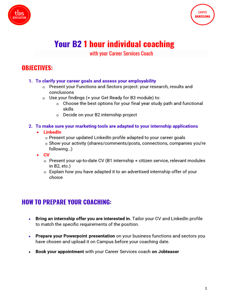 Individual Career Coaching Guide | PDF | Linked In