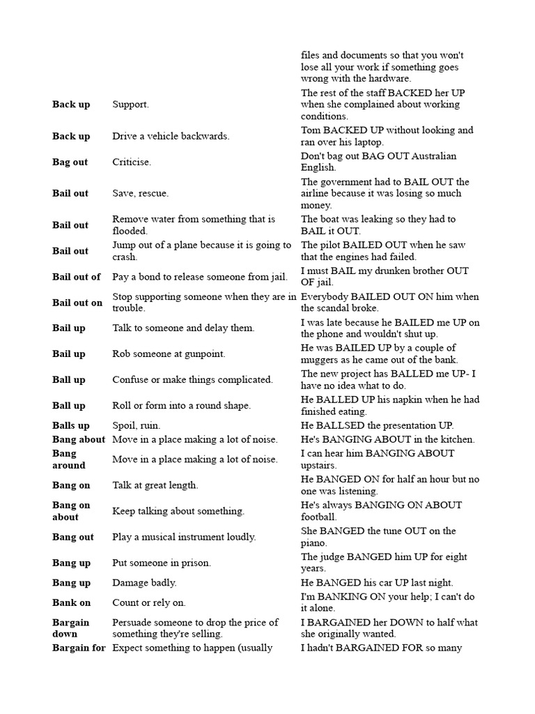 phrasal verb complete b | PDF