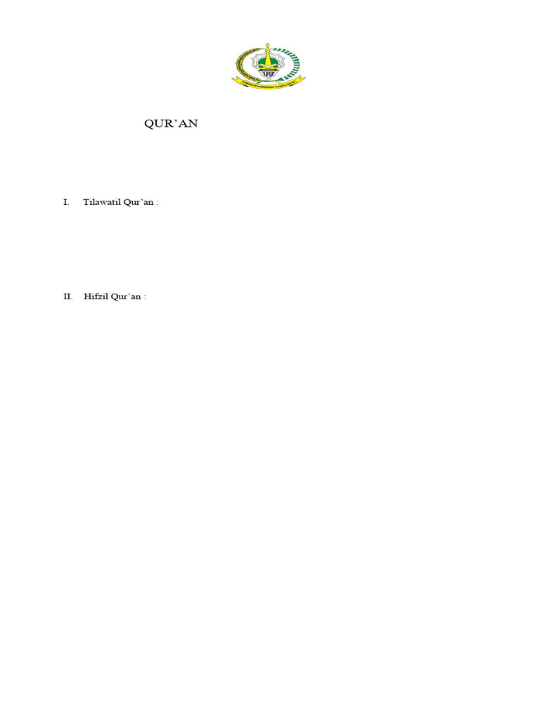 Formulir Pendaftaran STQ | PDF