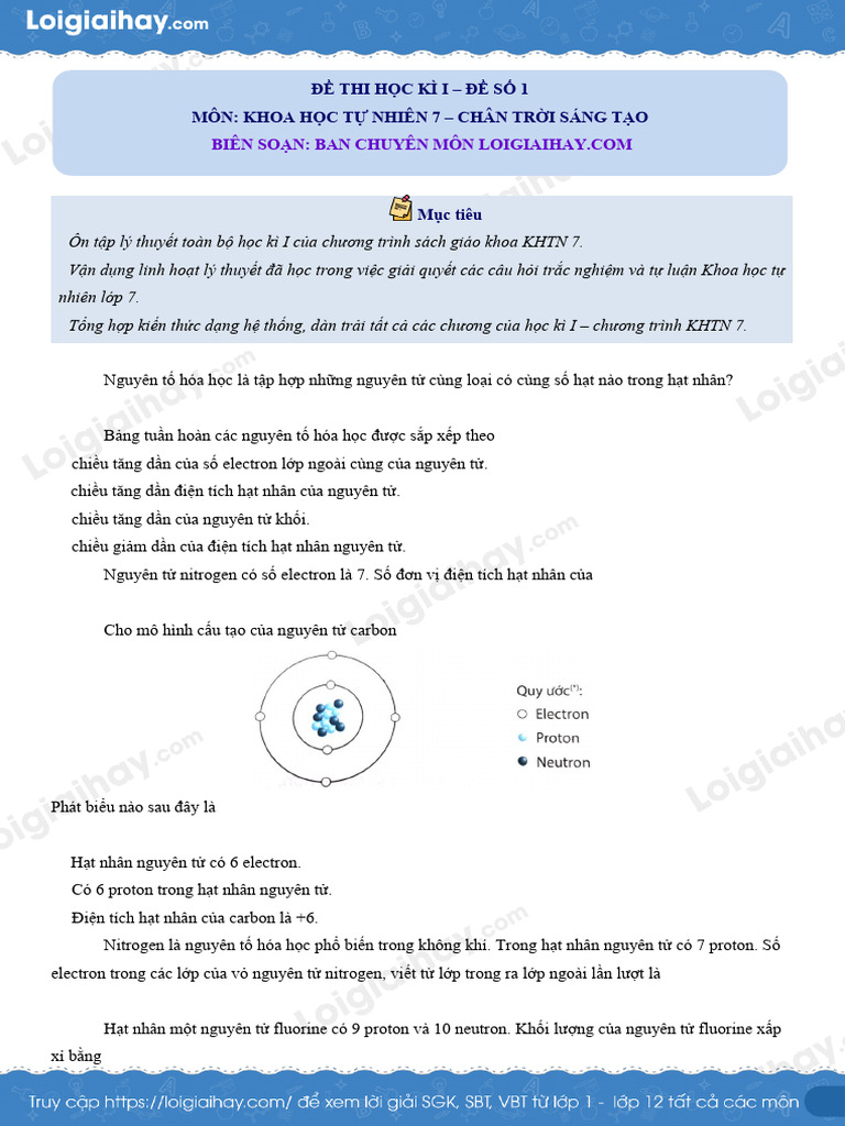 10-de-thi-hoc-ki-1-khtn-7-chan-troi-sang-tao-co-dap-an-va-loi-giai-chi-tiet-1671183331 | PDF