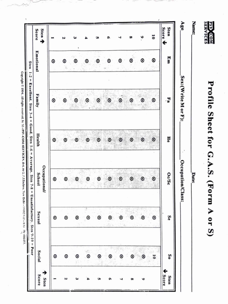 GAS Profile Sheet | PDF