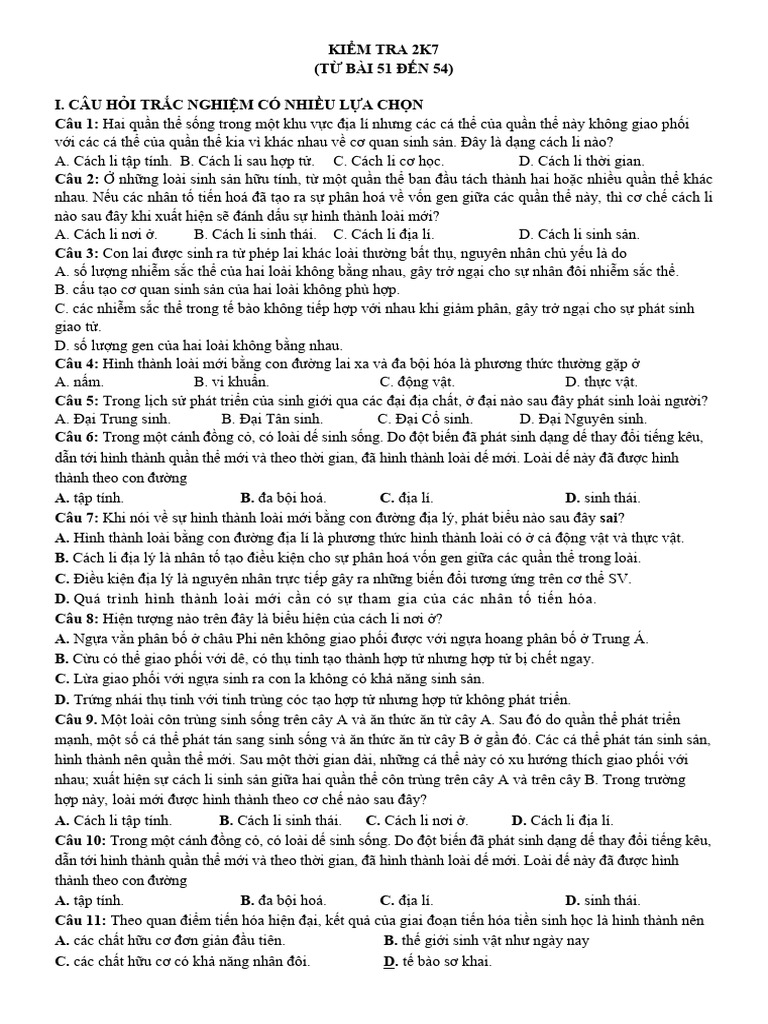 Kiểm Tra 2k7 Dạy Ngày 25.10 | PDF