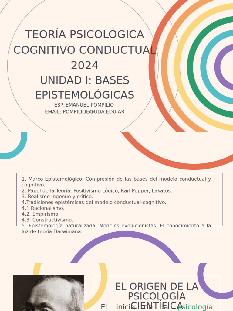 Unidad I Bases epistemológicas EP 2 | PDF | Sicología | Conocimiento