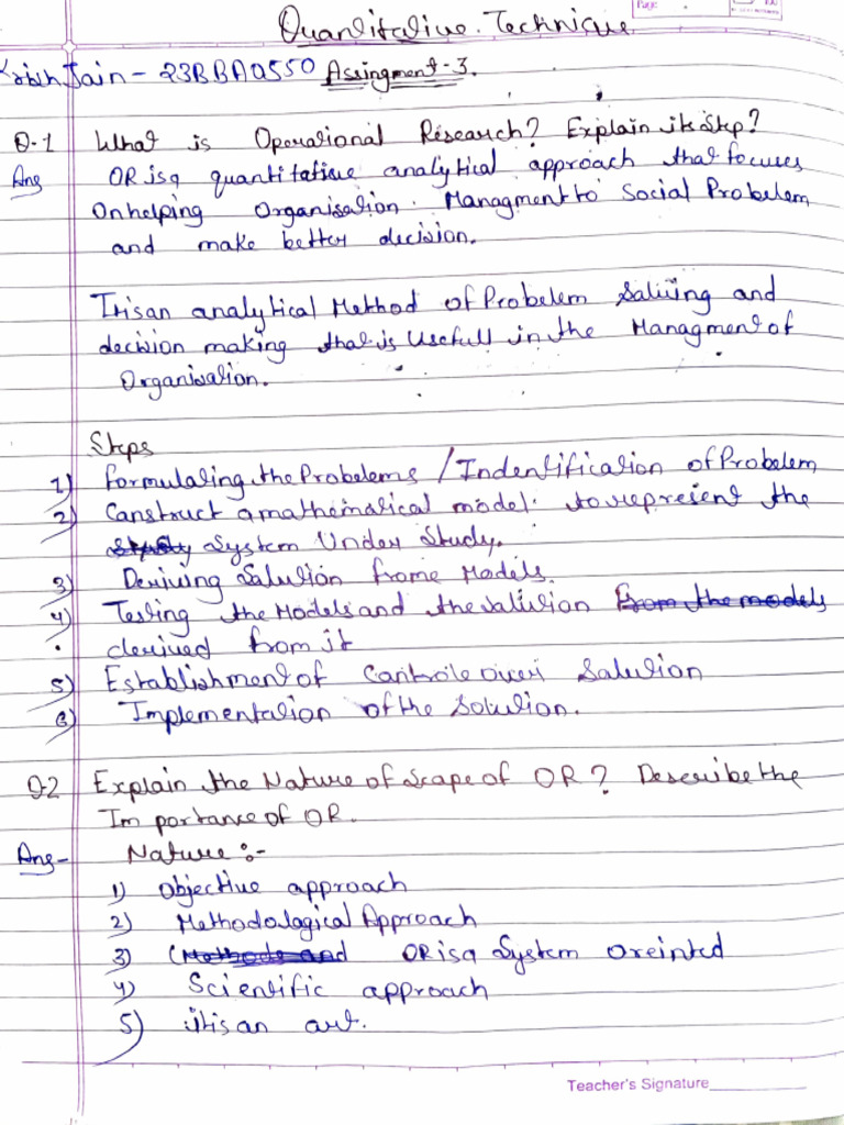 Quantitative Techniques Assignment - 3 | PDF