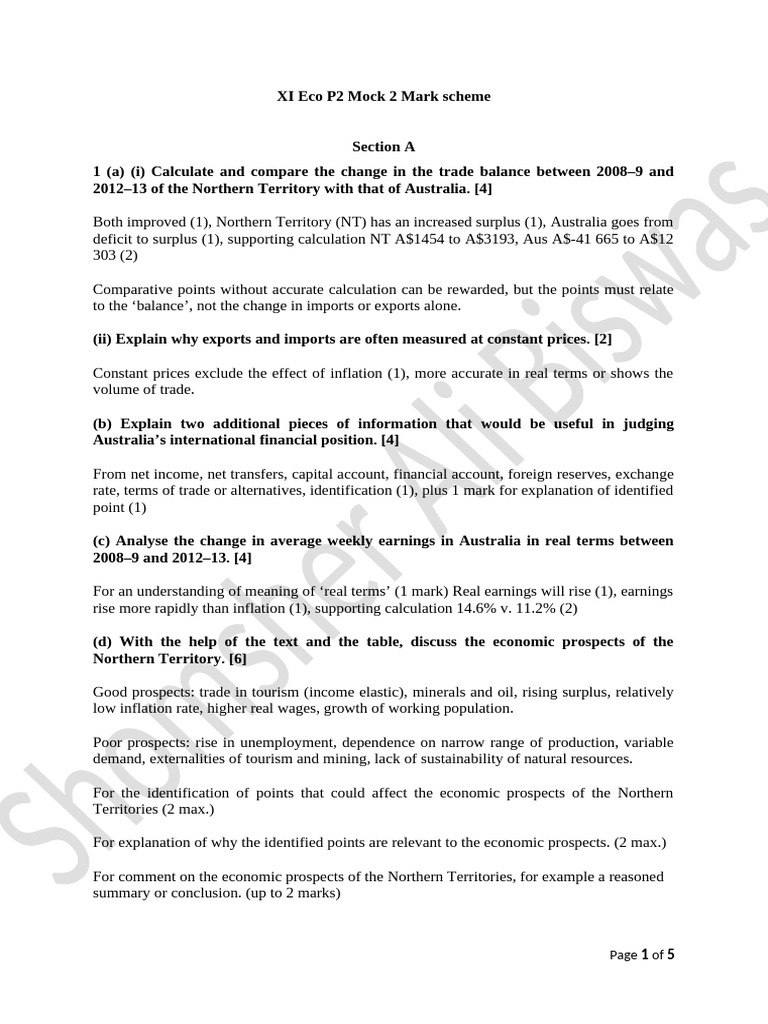 MS XI Eco P2 Mock 2 From 2023 | PDF | Inflation | Economic Equilibrium