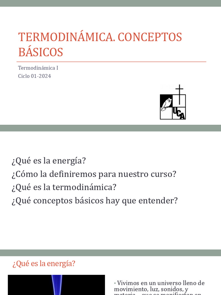 Clase 1 - S02 - Conceptos Básicos Termodinamicos | PDF | Termodinámica | Calor