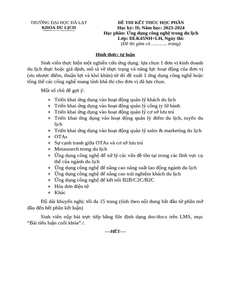 De tieu luan K45 | PDF