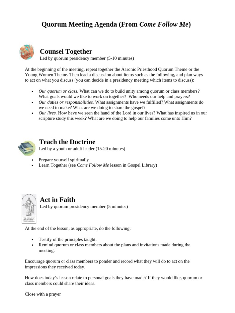 Quorum Meeting Agenda | PDF