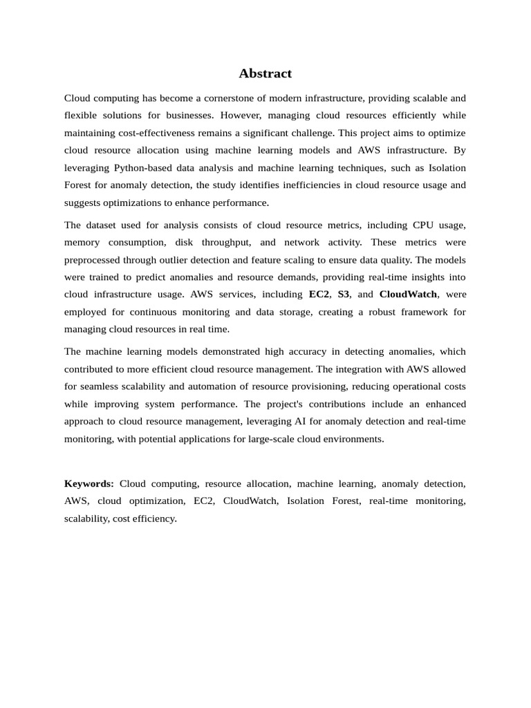 Moni_FinalFPR[1] | PDF | Cloud Computing | Machine Learning