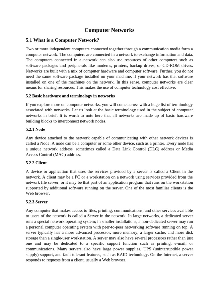 ICT Chapter 5 Part 1 | PDF | Computer Network | Network Switch