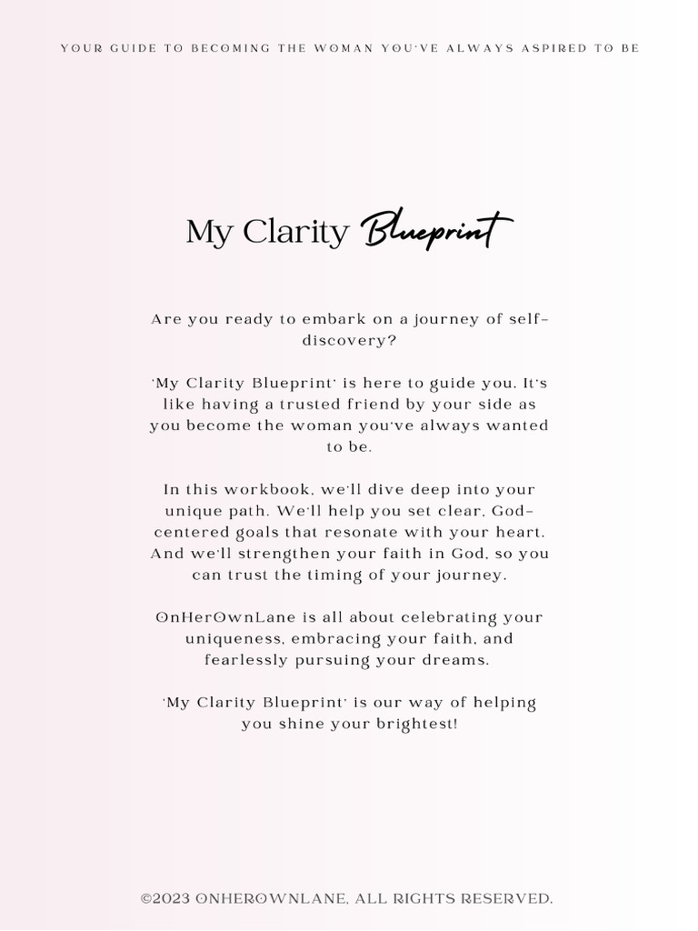 OnHerOwnLane Clarity Blueprint | PDF