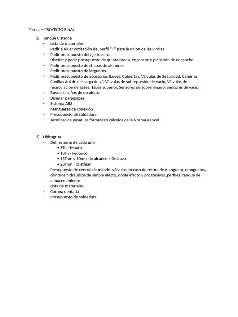 Tareas - PROYECTO FINAL | PDF