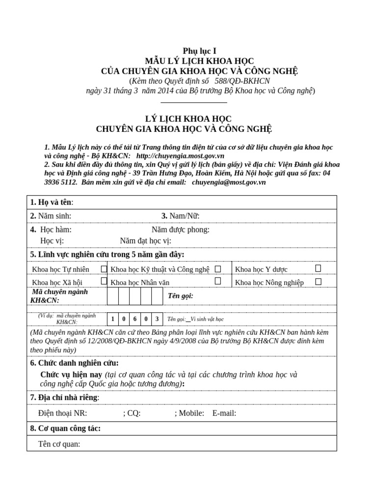 Mau-ly-lich-khoa-hoc-Bo-KHCN | PDF