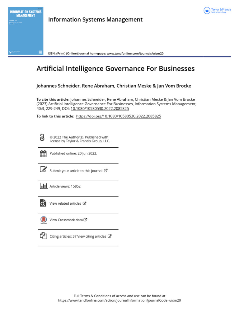 AI Governance Framework for Businesses | PDF | Artificial Intelligence ...