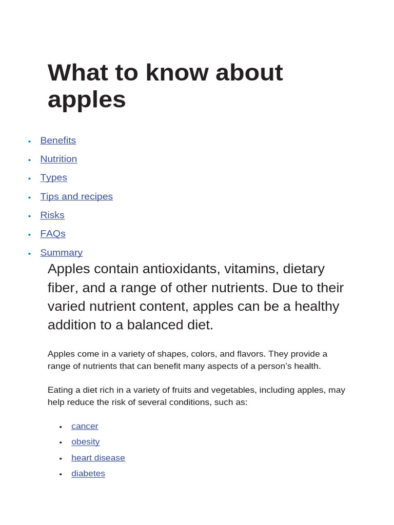 What To Know About Apples | PDF | Dietary Fiber | Diet & Nutrition