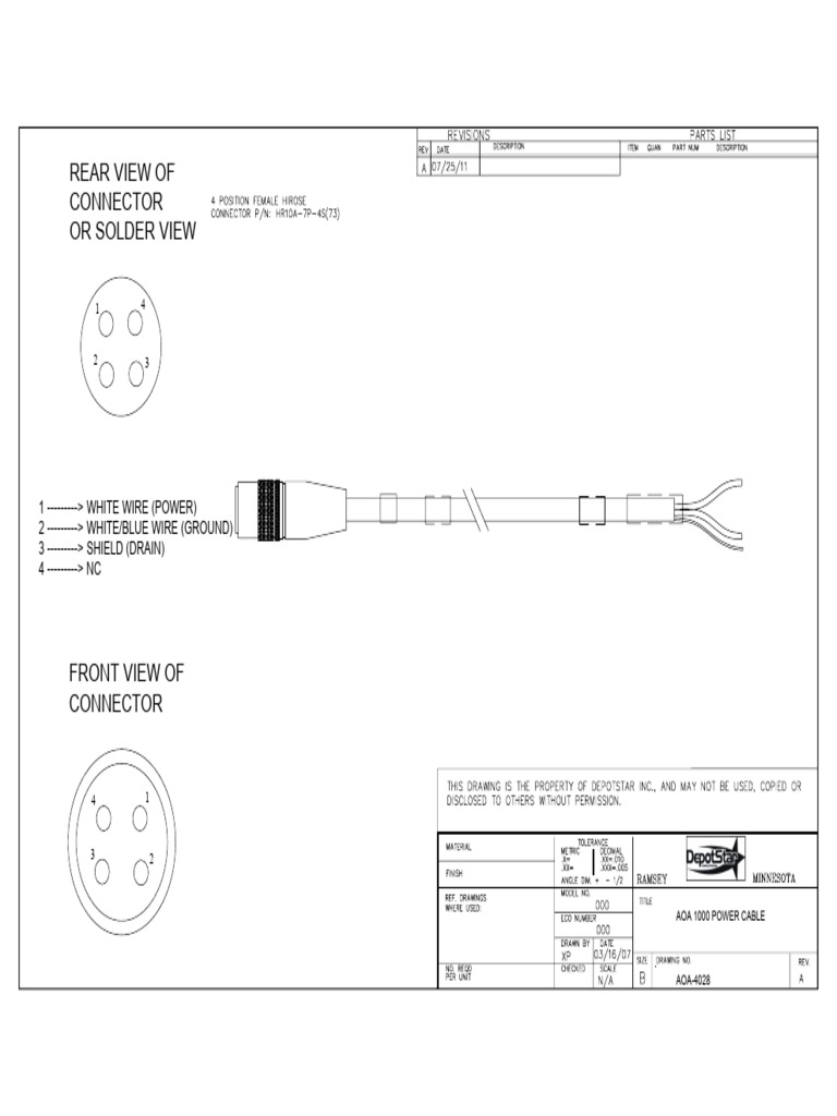 Customer Power Cable Rev A | PDF