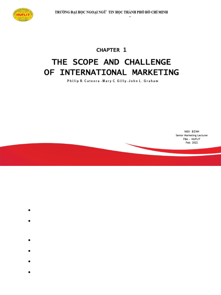 W1-L1 - The Scope and Challenge of Int'l MKTG | PDF | Marketing ...