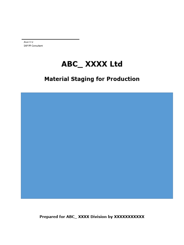 Material Staging For Production in Sap Erp Ewm Sample BBP Document ...