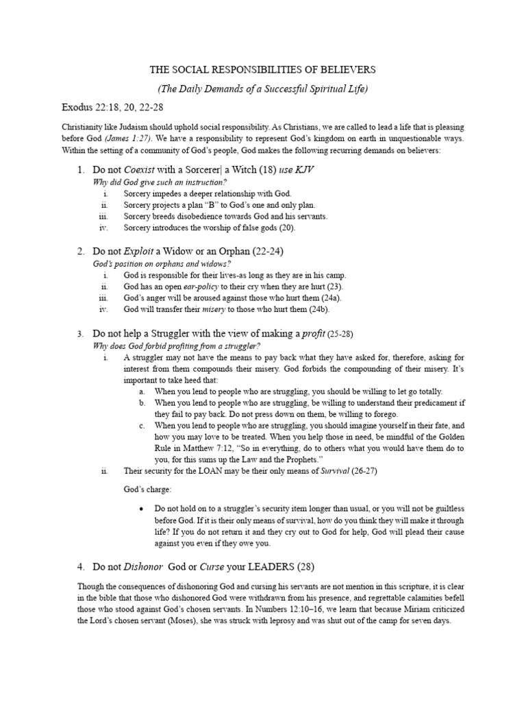 Social Responsibilities | PDF | Religious Belief And Doctrine | Theology