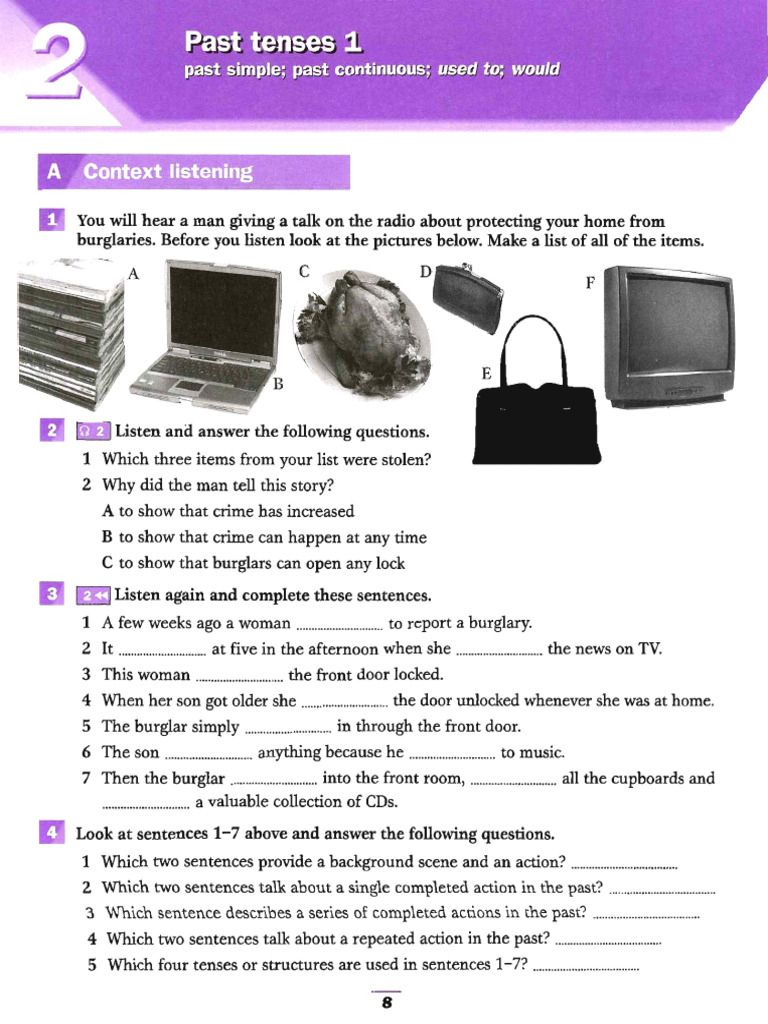 5.1 Grammar - Past Tenses (1) | PDF