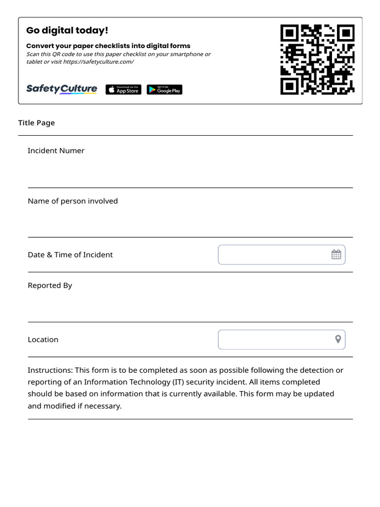 IT Security Incident Report Form | PDF | Computing