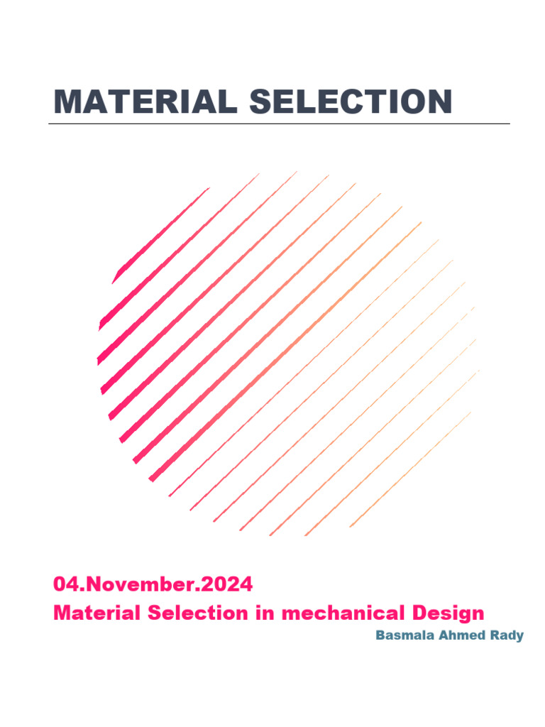 Material Selection Session | PDF | Physical Sciences