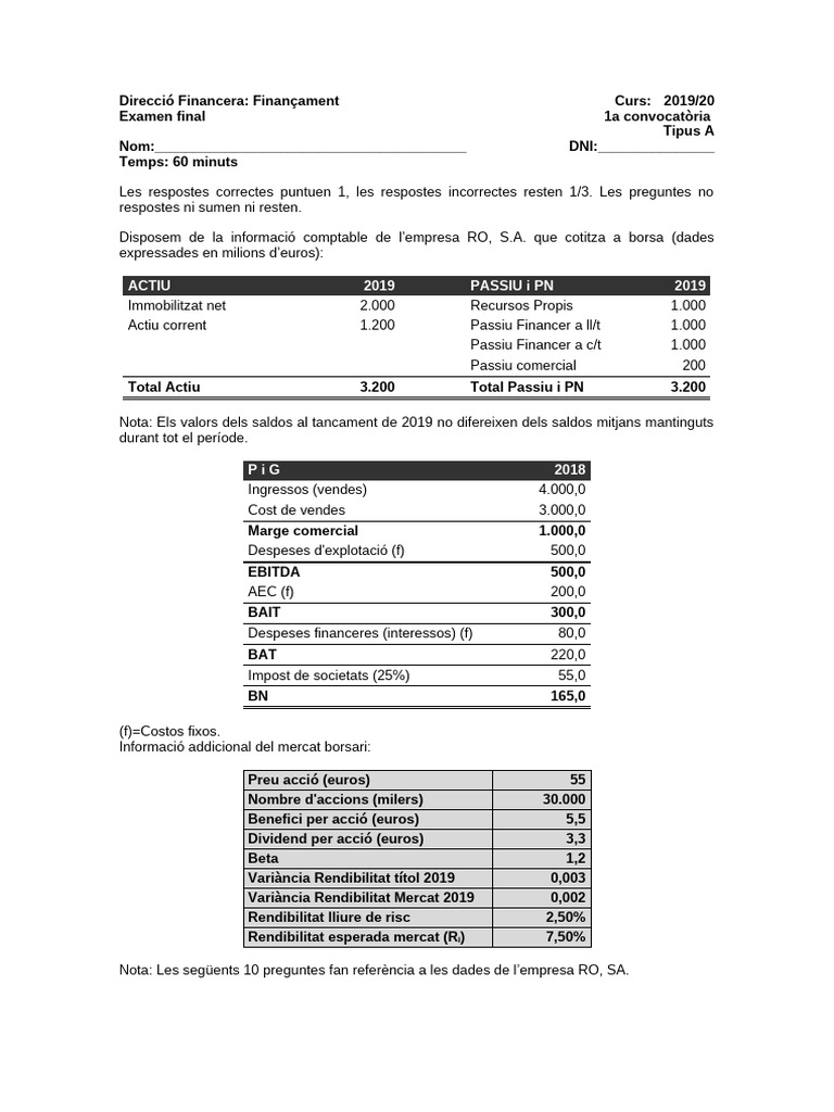 Examen Final Gener 2020 Solució | PDF