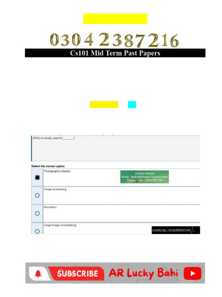 CS101 Mid Term by AR Lucky Term | PDF | Computer Data Storage | Computer Program