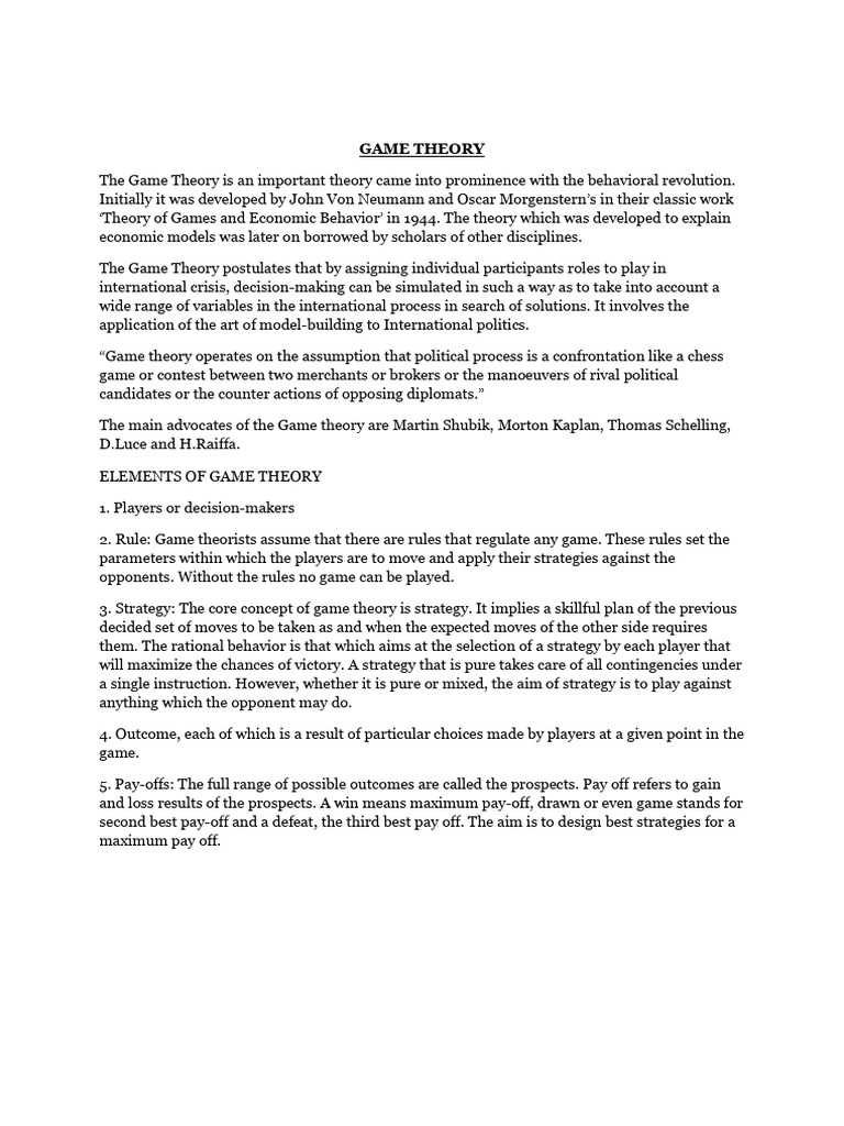 Game Theory | PDF