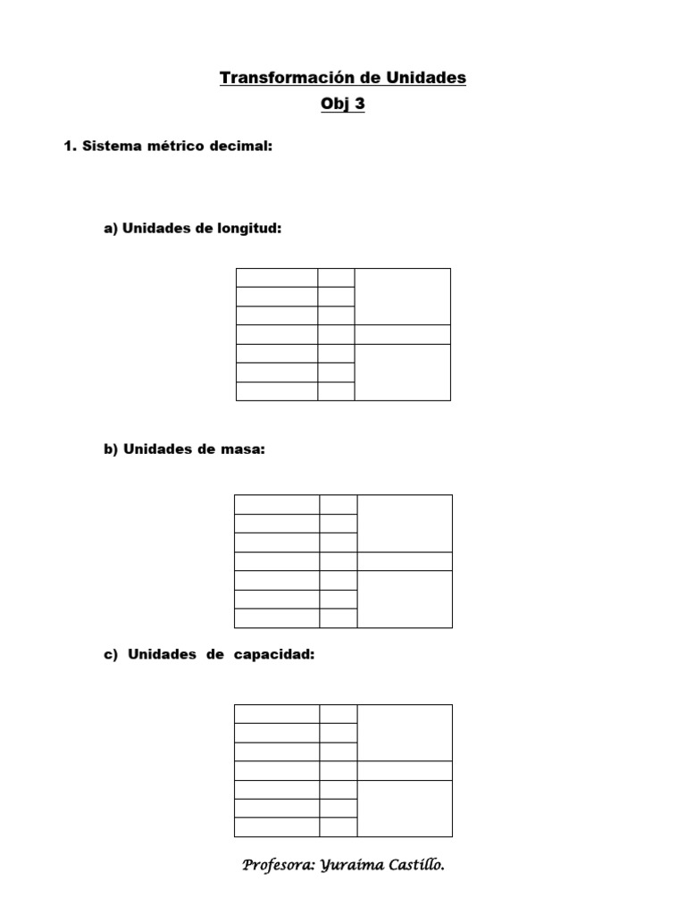 Guía de Transformación de Unidades | PDF | Volumen | Unidades de medida