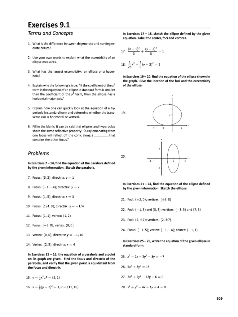APEX Sec 9-1 Exercises | PDF