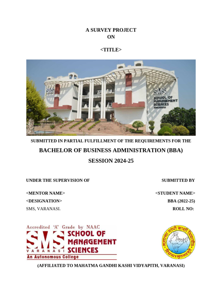 VTH Sem Survey Report Format | PDF | Survey Methodology | Methodology