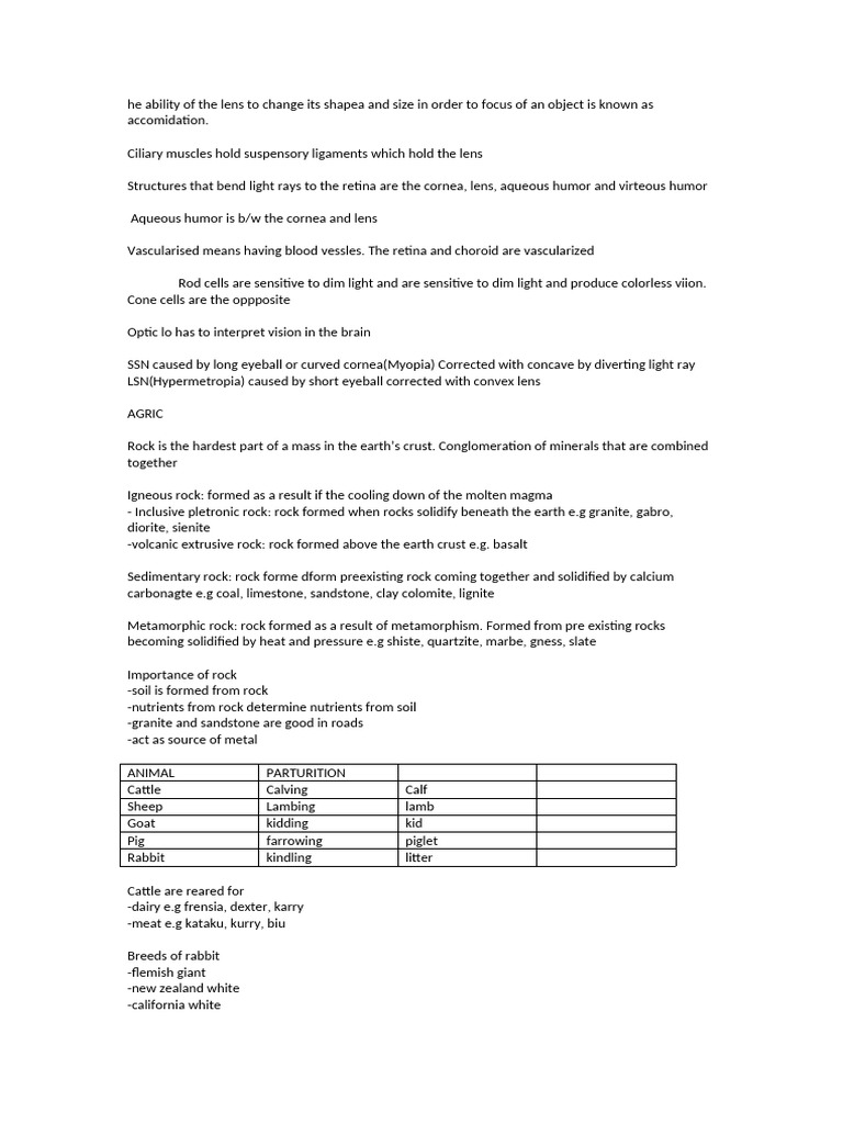 He Ability of The Lens To Change Its Shapea and Si | PDF | Rock ...