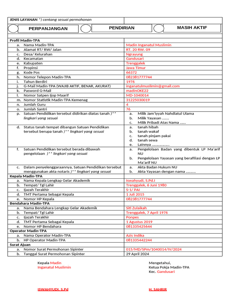 Format Sipinter-B | PDF