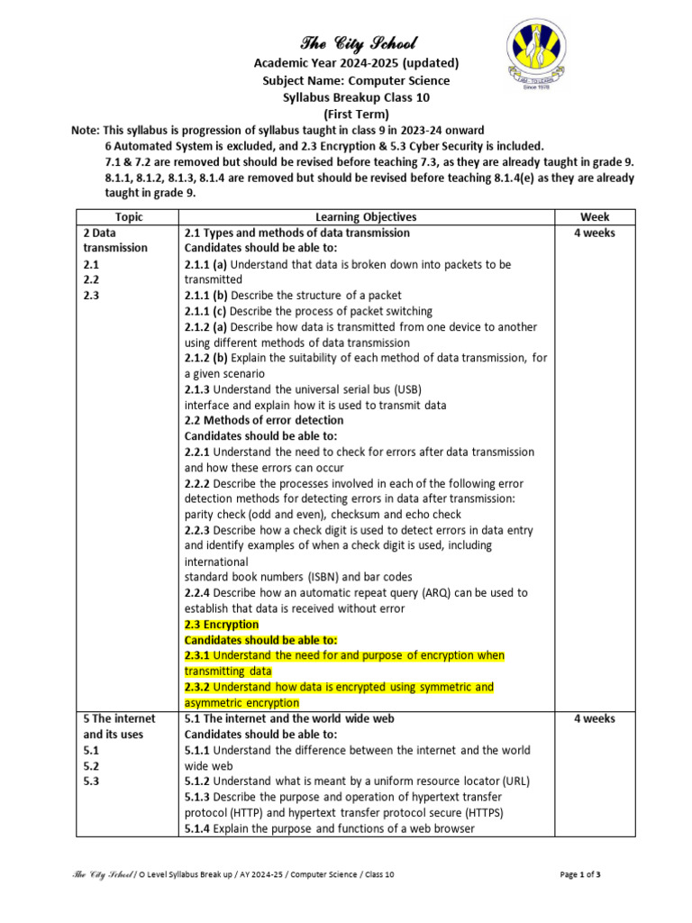Computer Science Class 10 AY 2024-25 Onward Final | PDF | World Wide ...