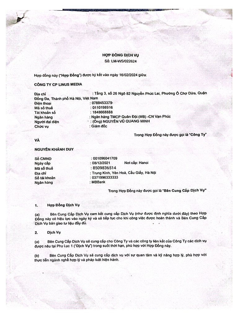 Hop Dong | PDF