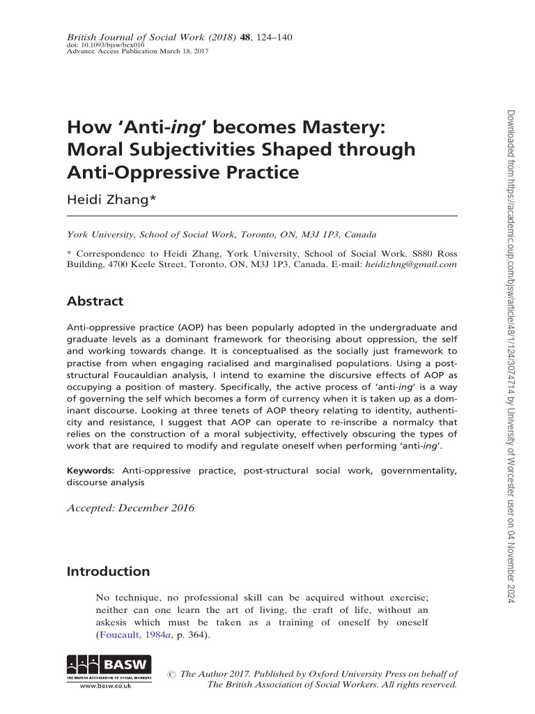Anti-Oppressive Practice | PDF | Michel Foucault | Intersectionality