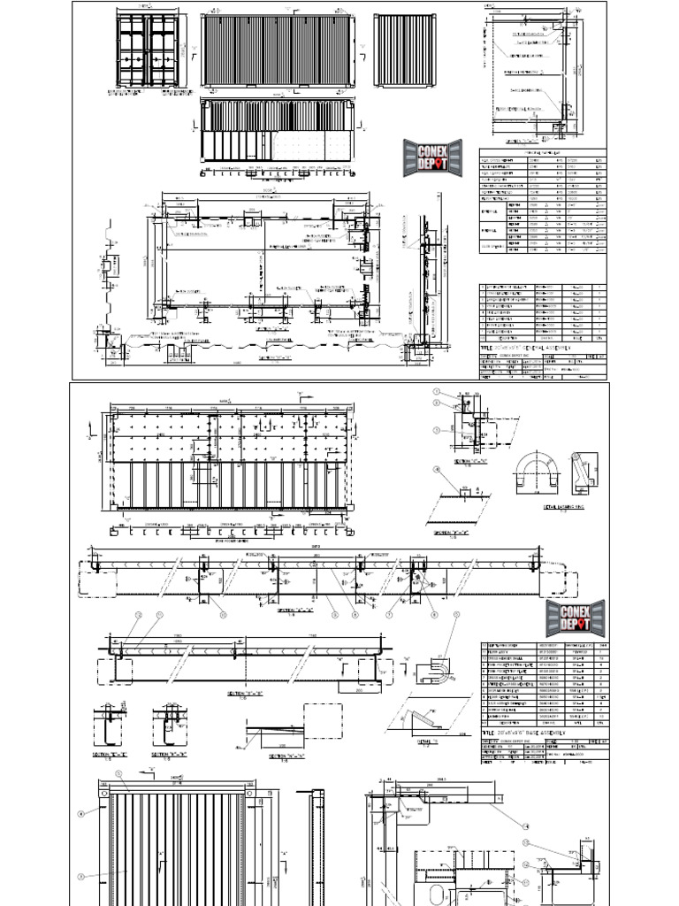 20FT High Cube Shipping Container Technical Drawing | PDF