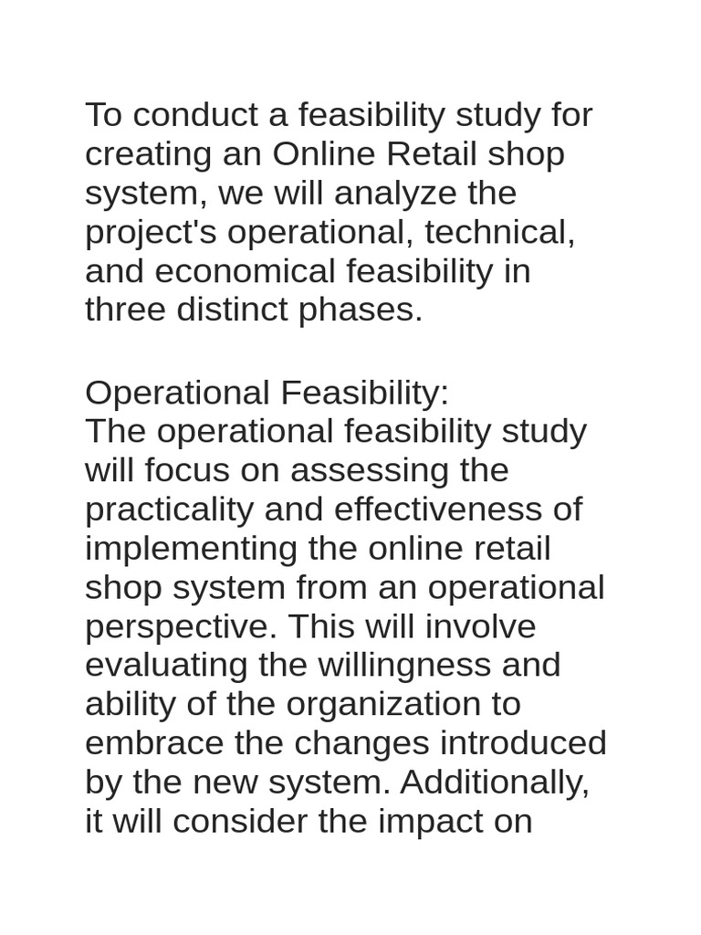 Online Retail Shop Feasibility Study | PDF