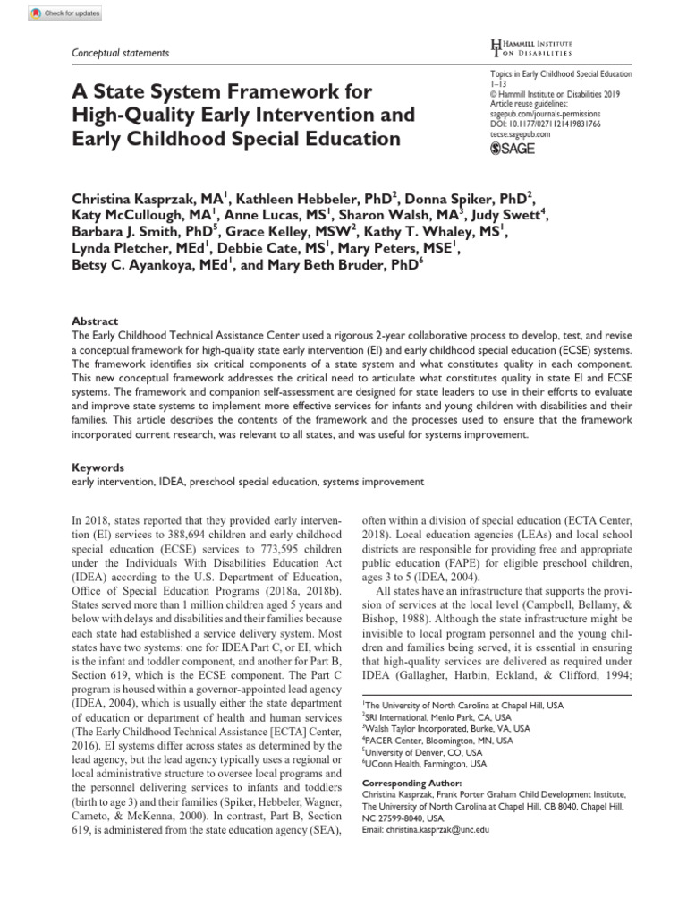 High-Quality Framework for Early Intervention | PDF | Governance | System