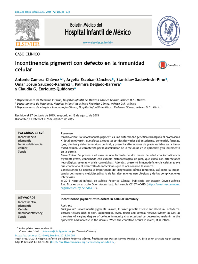 2015 Incontinencia Pigmenti Con Defecto en La Inmunidad | PDF ...