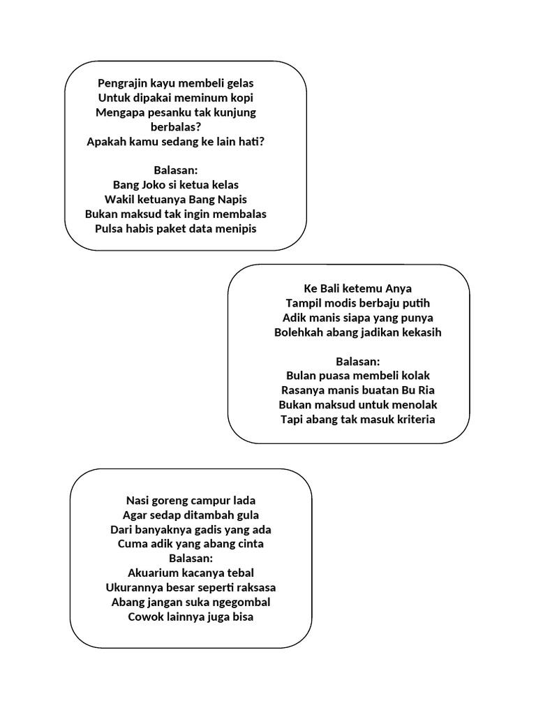 Kumpulan Pantun Kreatif dan Lucu | PDF