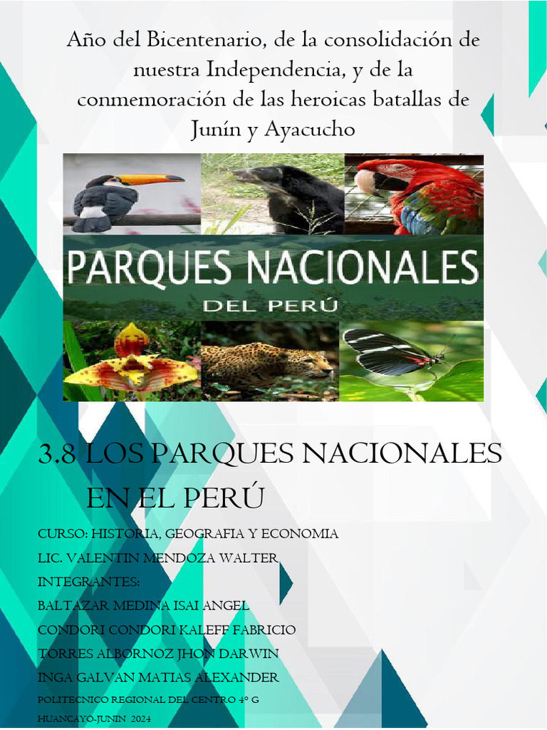 Parques Nacionales del Perú: Biodiversidad y Conservación | PDF | Perú | Andes