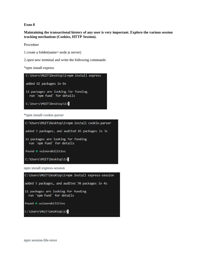 Exno 8 http cookies | PDF | Http Cookie | Computer Engineering