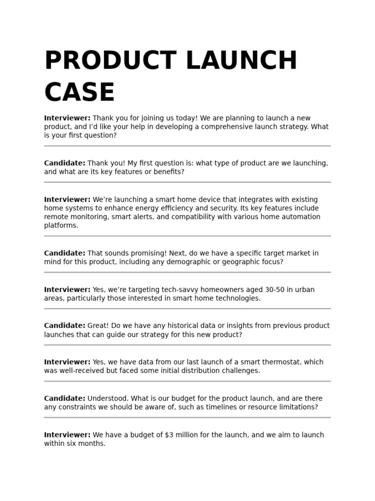 Product Launch Case | PDF | Marketing | Marketing Research