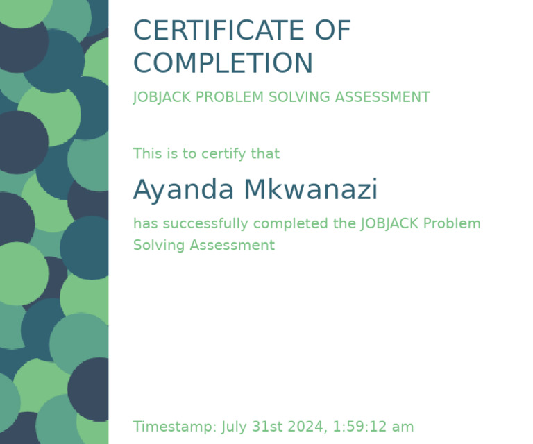 Ayanda - JOBJACK Problem Solving Assessment | PDF