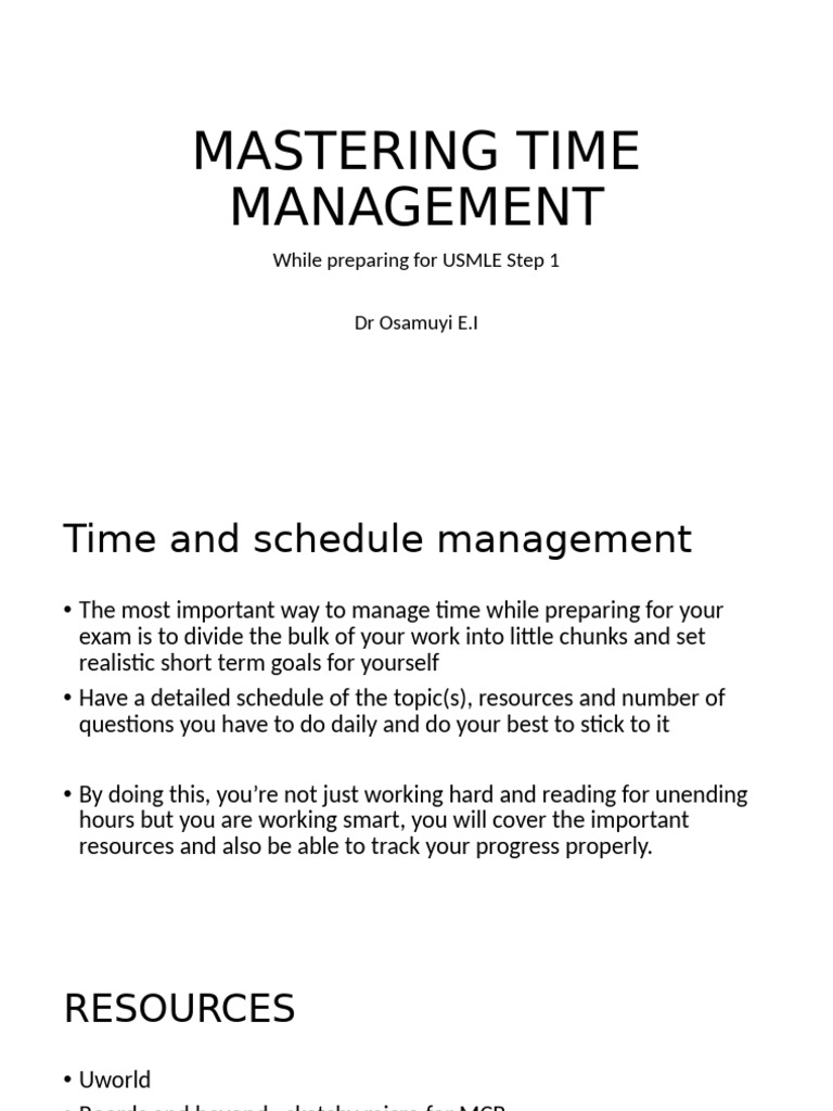 Mastering Time Management | PDF | Health Care | Medicine