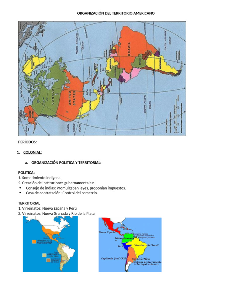 Organización Del Territorio Americano | PDF | Economias